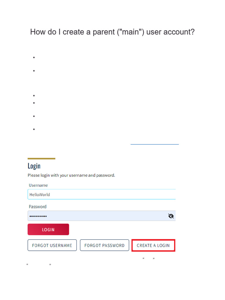 Creating a Parent Account Guide | PDF | Login | Computer Security