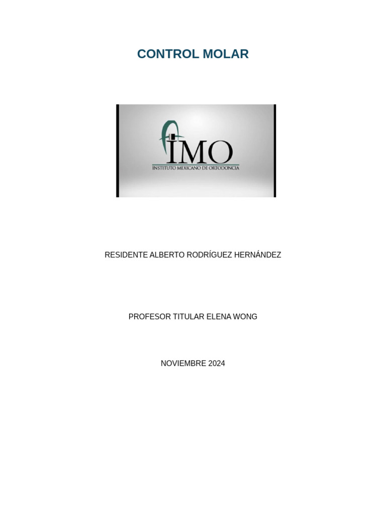 Control Molar | PDF | Fuerza | Ortodoncia