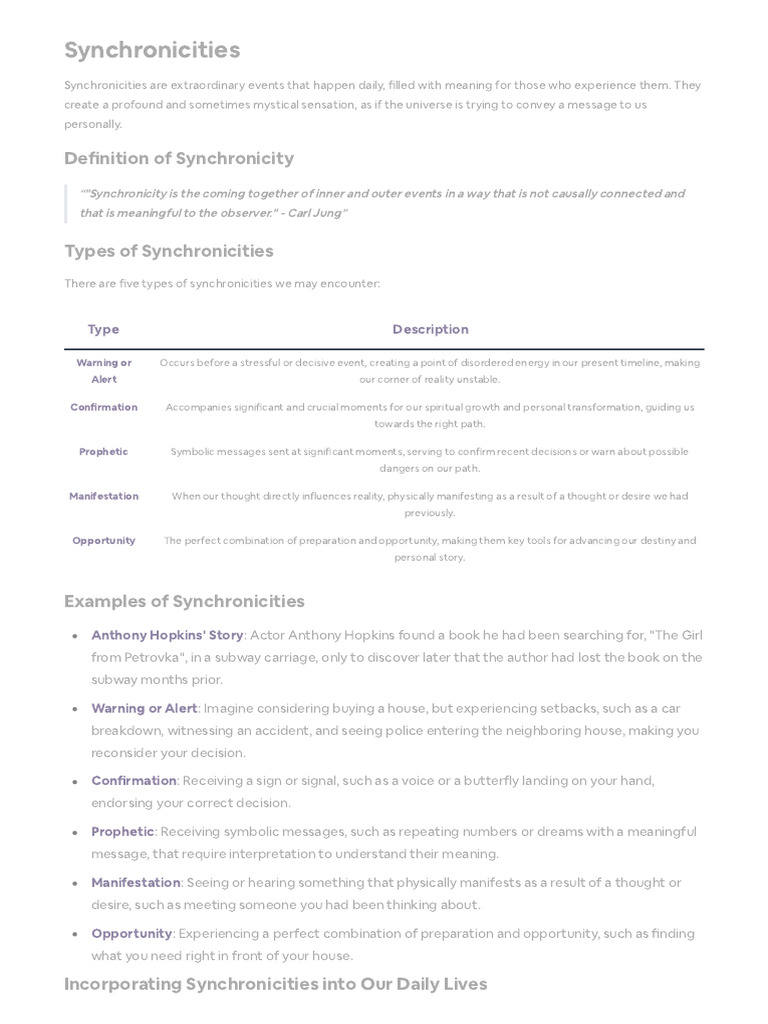 Synchronicity_ Meaningful Coincidences | PDF | Synchronicity | Thought