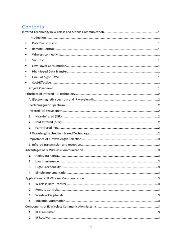 Infrared Wireless Communication Overview | PDF | Infrared ...