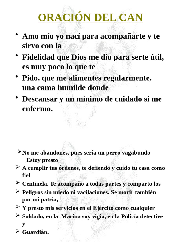 Oración Del Can | PDF | Canidae