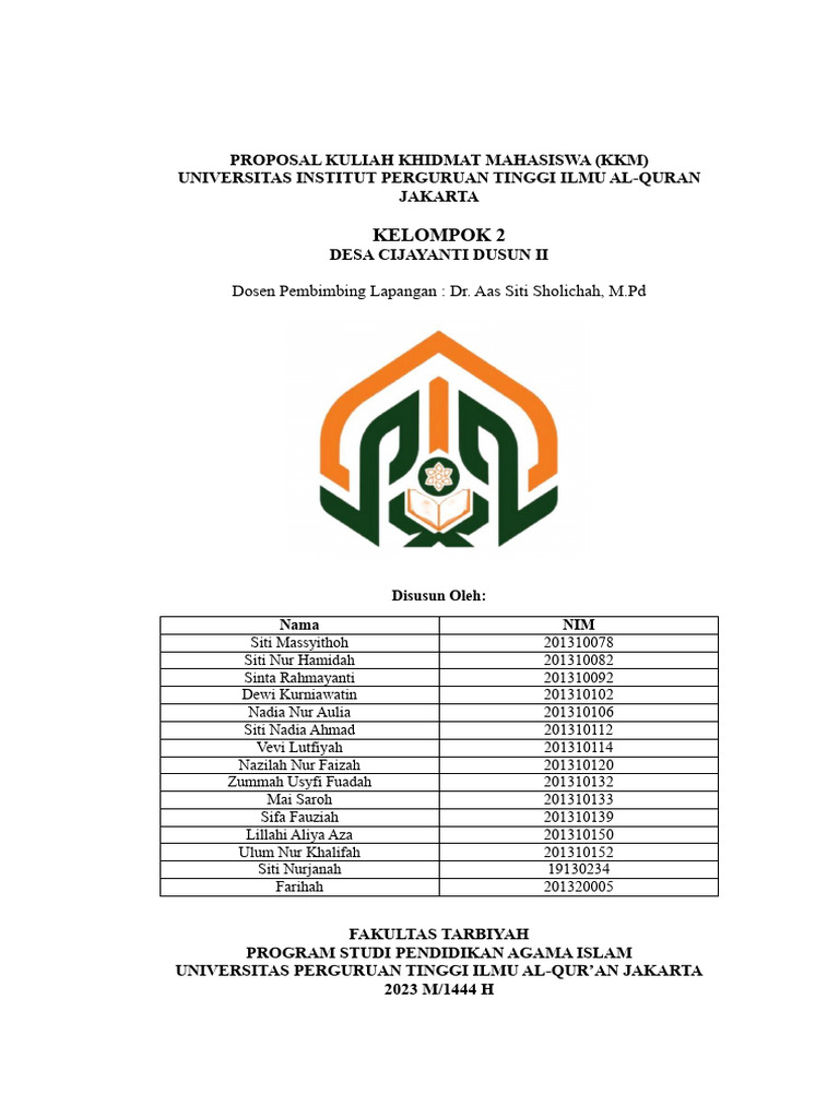 Proposal Kuliah Khidmat Mahasiswa | PDF