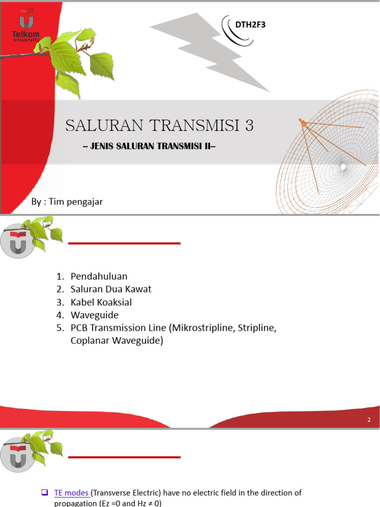 CELOE - TEKNIK TRANSMISI RADIO - 03 Saluran Transmisi 3 - Jenis Saluran ...