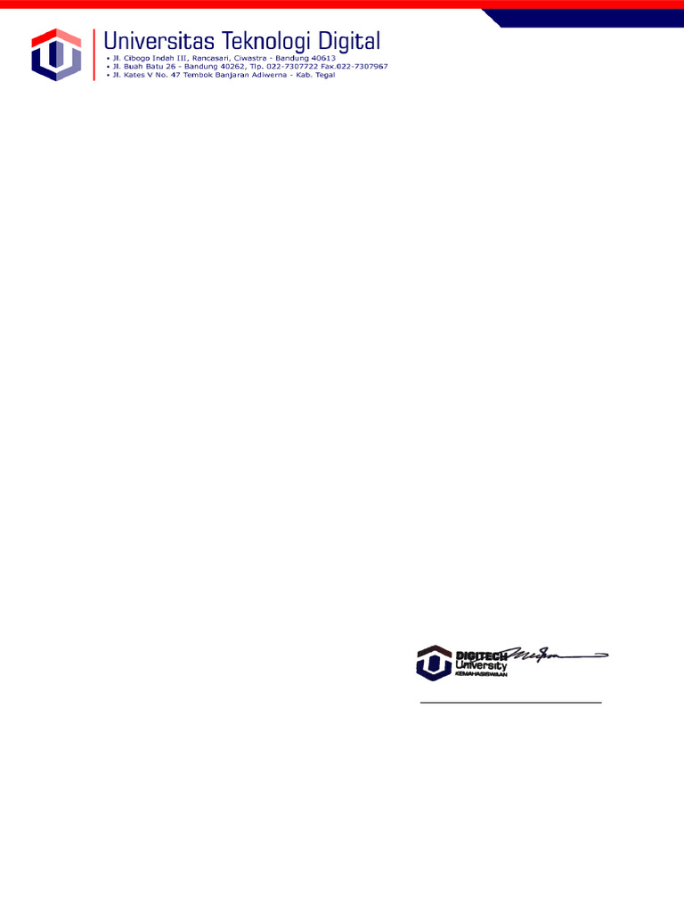 Surat Undangan Pembuatan Video Value of Digitech University | PDF