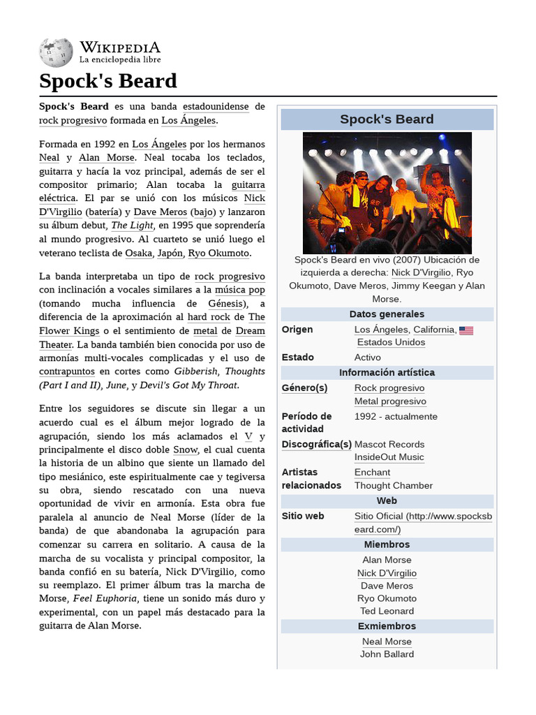 Spock's_Beard | PDF | Musica Popular | La música rock