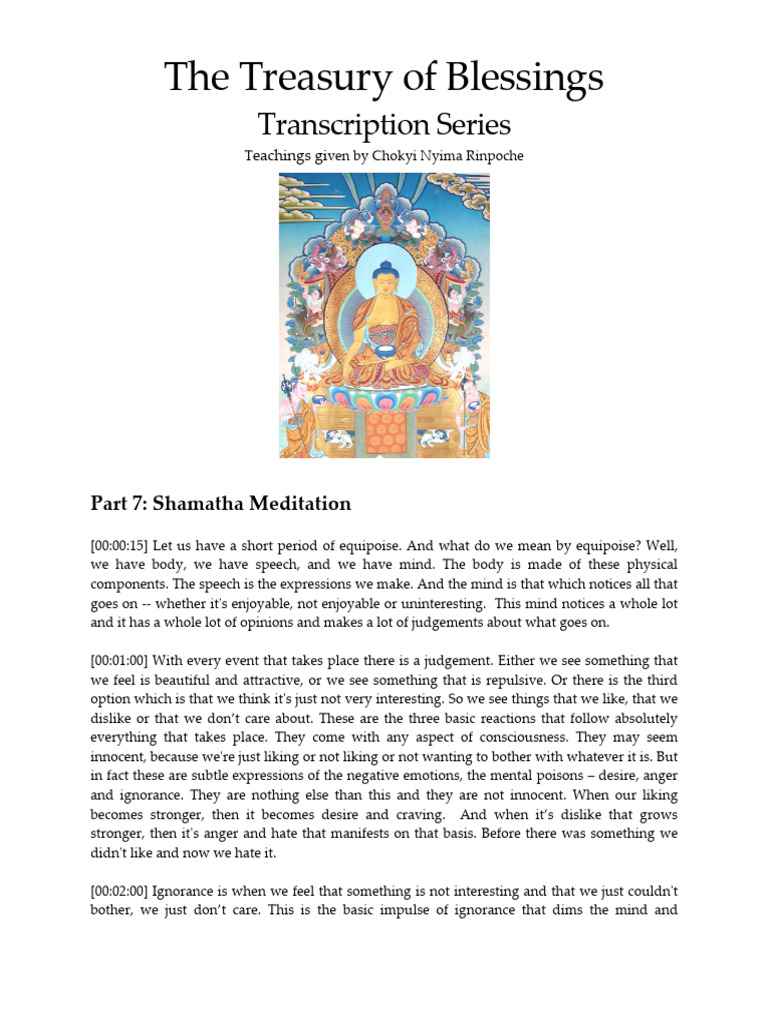 007_Shamatha_Meditation | PDF | Mind | Meditation