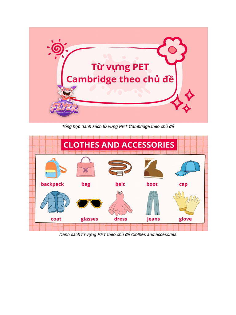 Anh Tu Vung PET Cambridge Theo Chu de | PDF