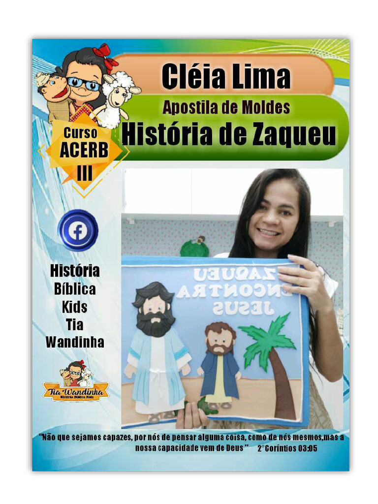CLÉIA_LIMA_MOLDES_HISTÓRIA_DE_ZAQUEU_ACERB_3_HISTÓRIA_BÍBLICA_KIDS | PDF