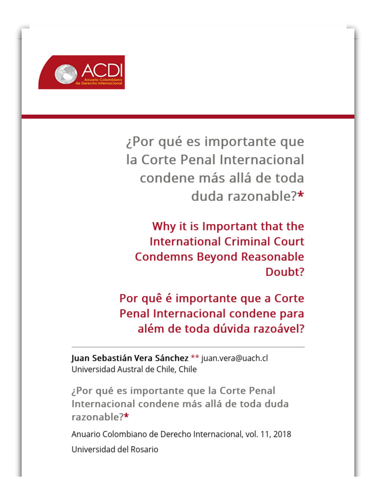 Importancia de la Condena en la CPI | PDF | Verdad | Duda razonable