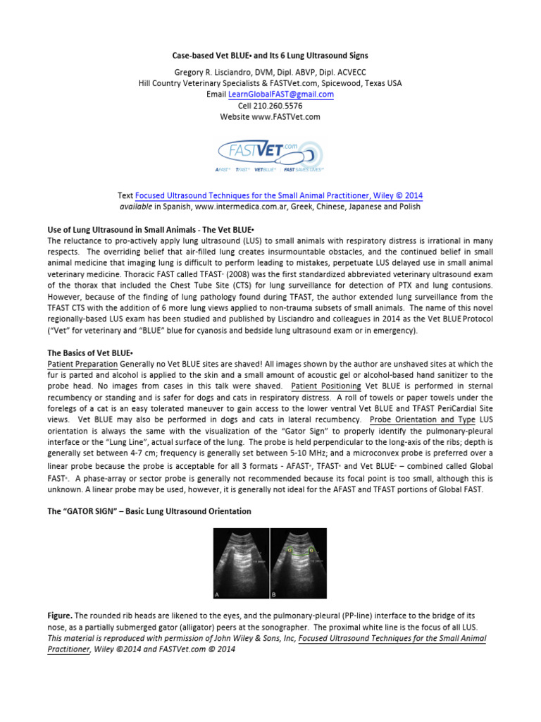 VET BLUE | PDF | Respiratory Diseases | Lung