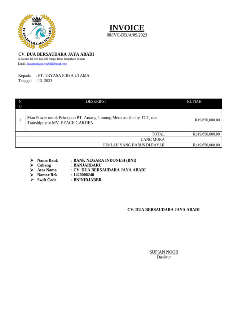invoice DBJA | PDF
