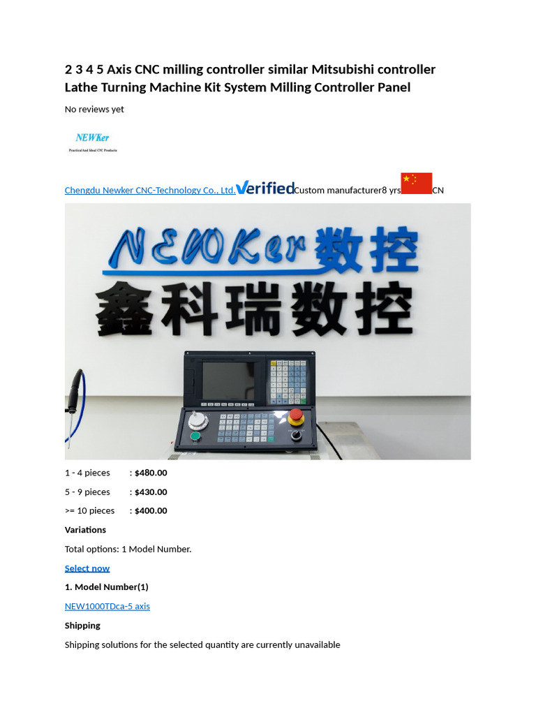 2 3 4 5 Axis Cnc Milling Controller Similar Mitsubishi Controller Lathe