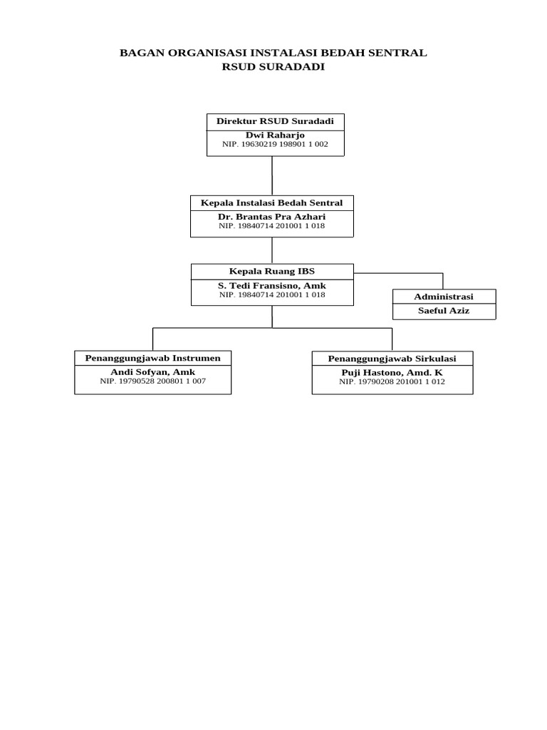 Bagan Organisasi Instalasi Bedah Sentral | PDF