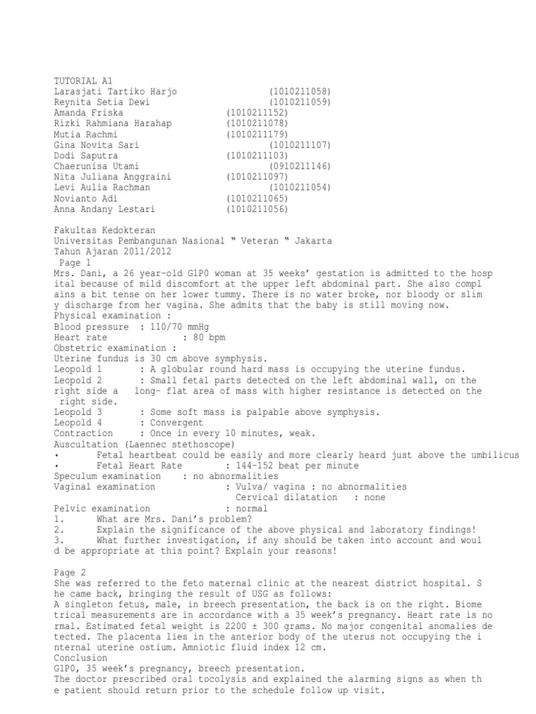 Makalah Partus Normal | PDF | Wellness