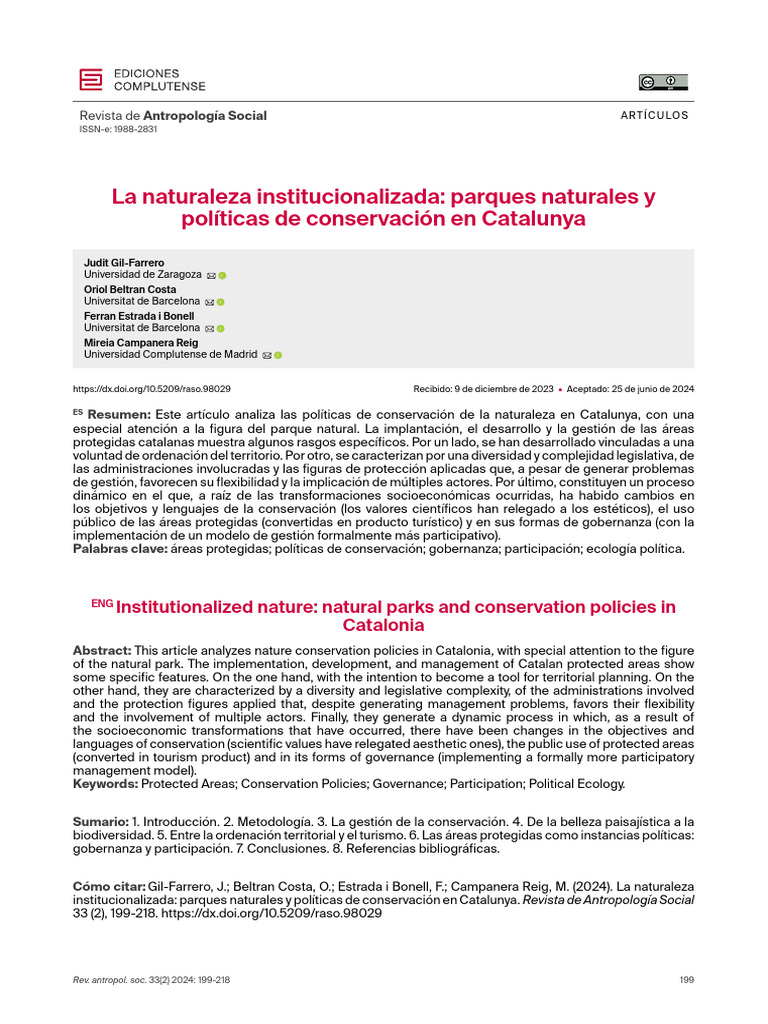 Parques naturales y políticas de conservación | PDF | Cataluña | Barcelona