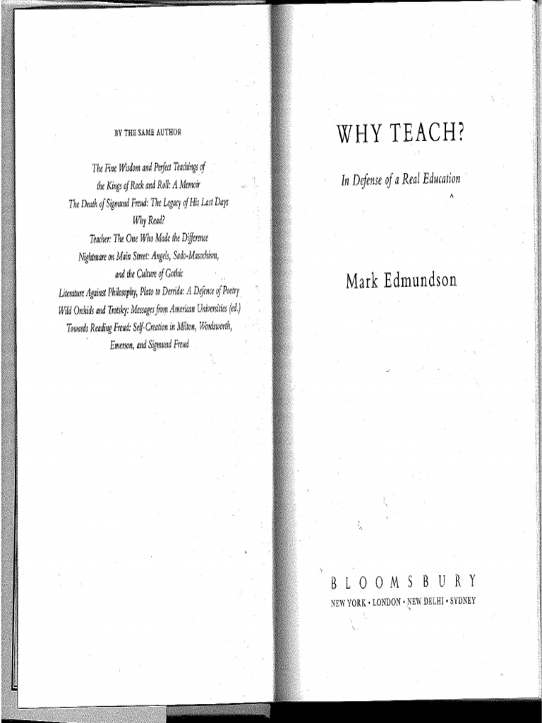 Edmundson Why Teach Intro | PDF