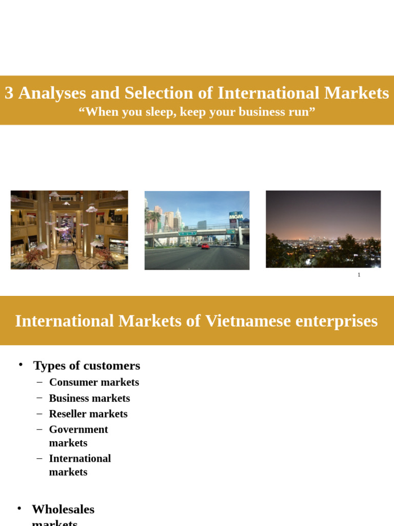 3 Analyses and Selection of International Markets | PDF | Market ...