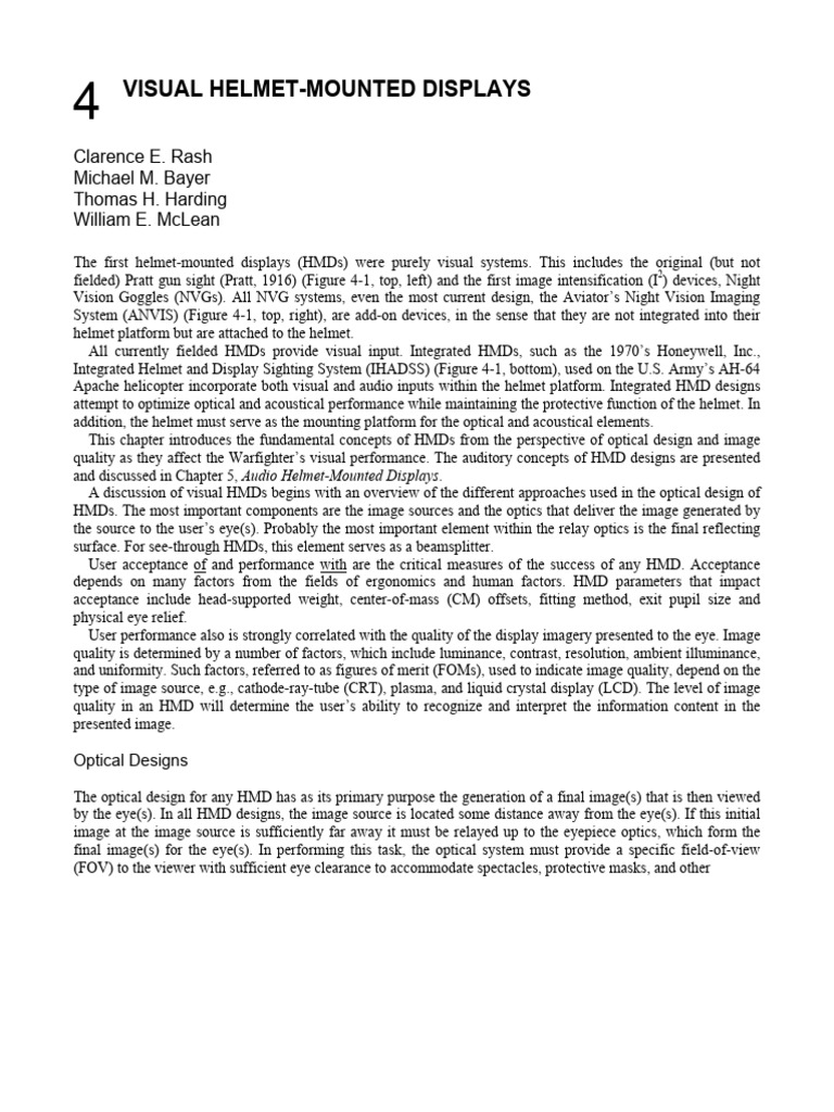 Section 10 Chapter 4 Visual Helmet Mounted Displays | PDF | Contrast ...