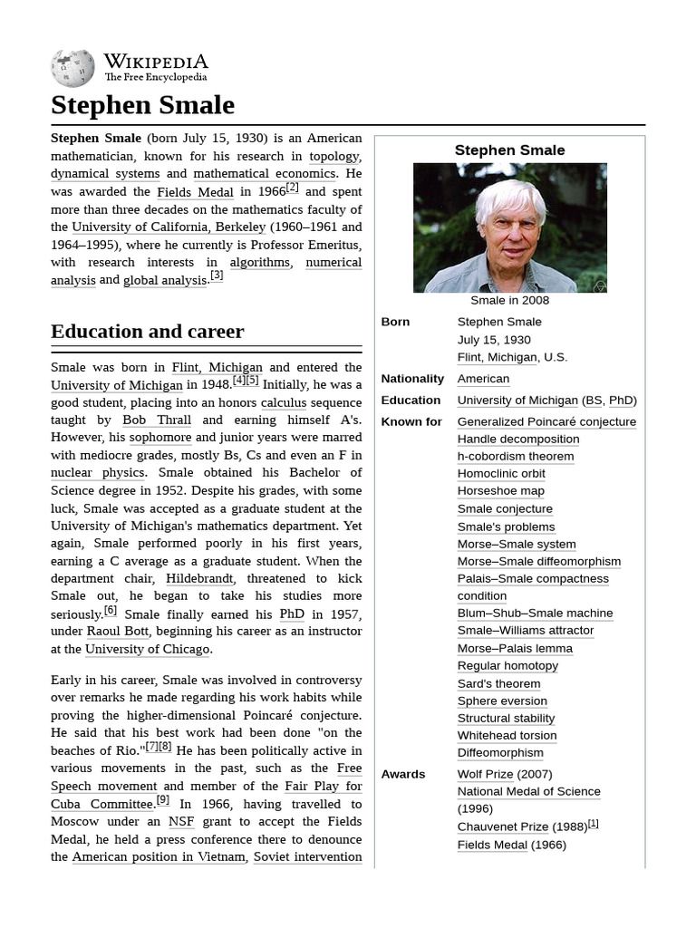 Stephen_Smale | PDF | Mathematics | Geometry