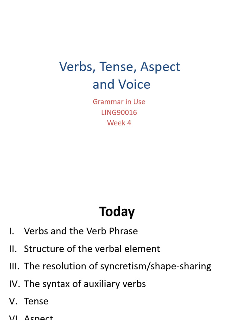 GiU_Seminar_Week4_VERBS | PDF | Verb | Grammatical Tense