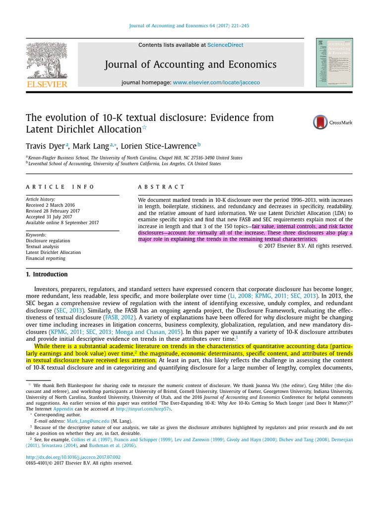 The-evolution-of-10-K-textual-disclosure--Evidence_2017_Journal-of ...