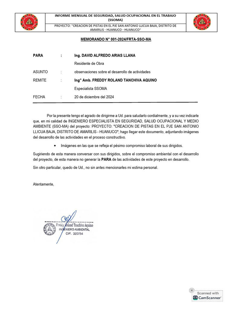 Memorando N 1-1 | PDF