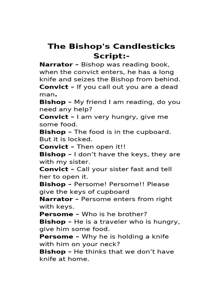The Bishop's Candlestickes Script | PDF