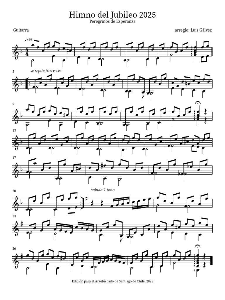 Himno Del Jubileo 2025 Arzobispado de Santiago | PDF