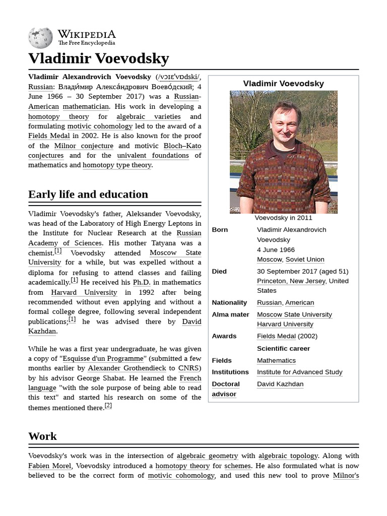 Vladimir_Voevodsky | PDF | Category Theory | Topology