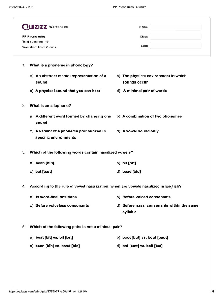 Study of Language (Phono Rules) | PDF
