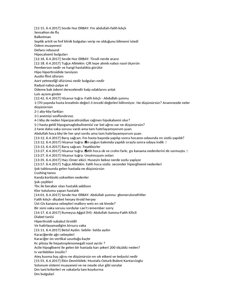 C Grubu Dahiliye | PDF