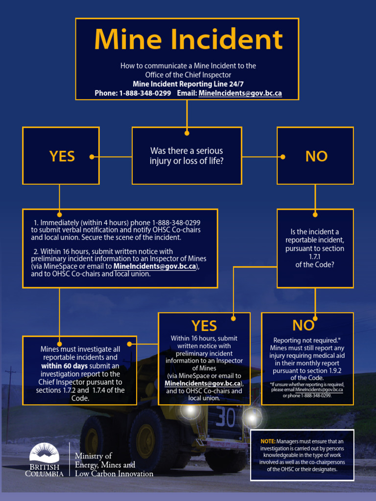 Mine Incident Reporting Guidelines | PDF