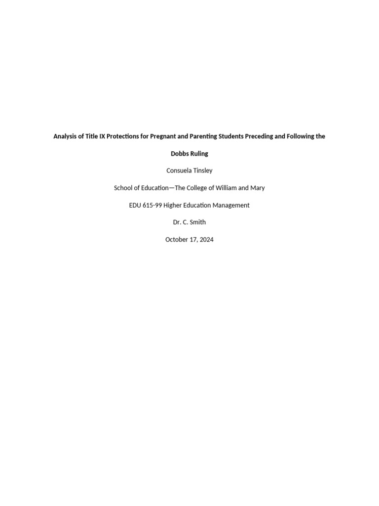 Title IX Protections for Pregnant Students | PDF | Title Ix | Roe V. Wade
