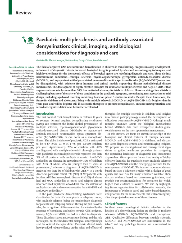 Esclerosis multiple. Fadda2021 | PDF | Multiple Sclerosis | Diseases And Disorders