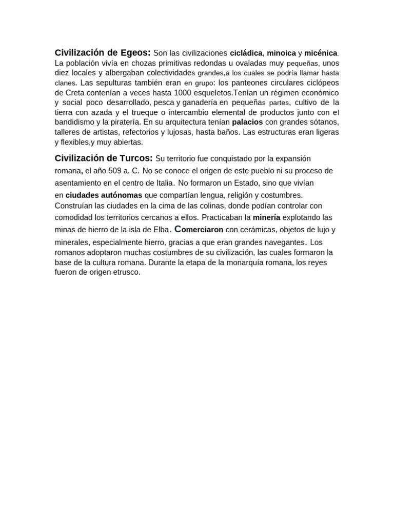 Civilización de Egeos y Etruscos | PDF