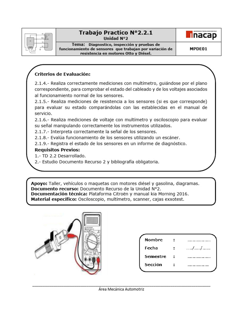 Diagnóstico de Sensores en Motores | PDF | Sensor