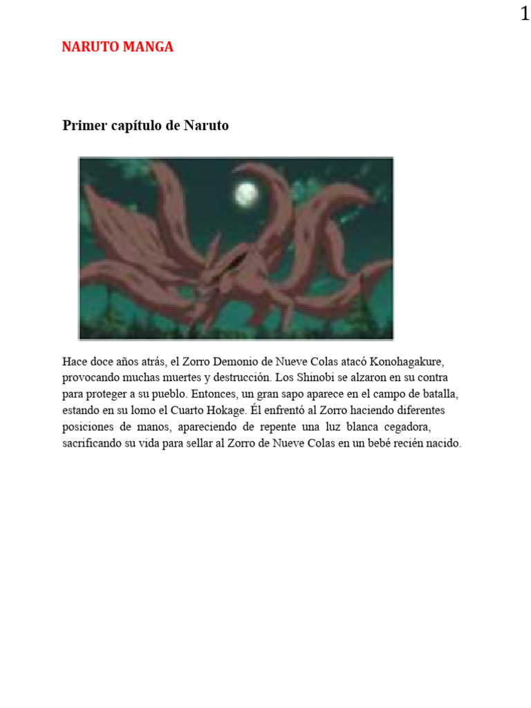Primer Episodio de Naruto: Resumen | PDF | Ninja | Obras sobre niños ...