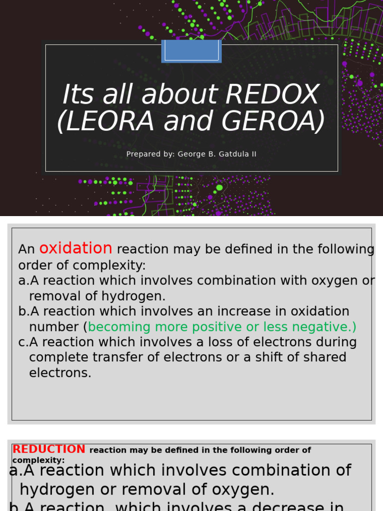Its All About REDOX | PDF | Redox | Chemical Reactions
