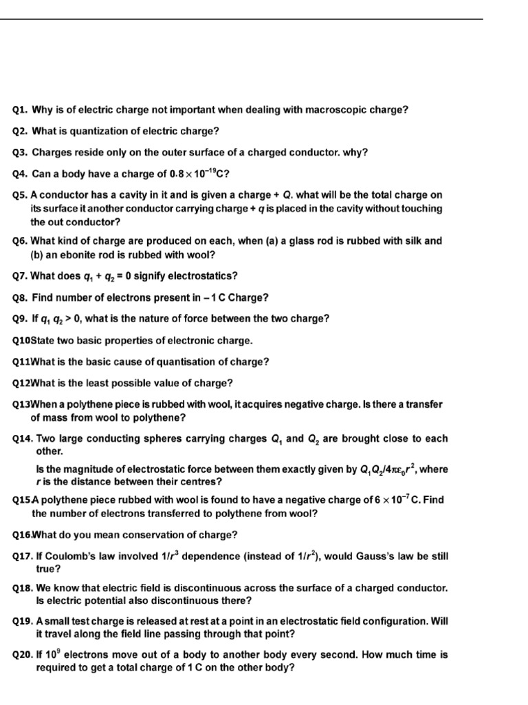 Electric Charge Applications NCERT Guide | PDF