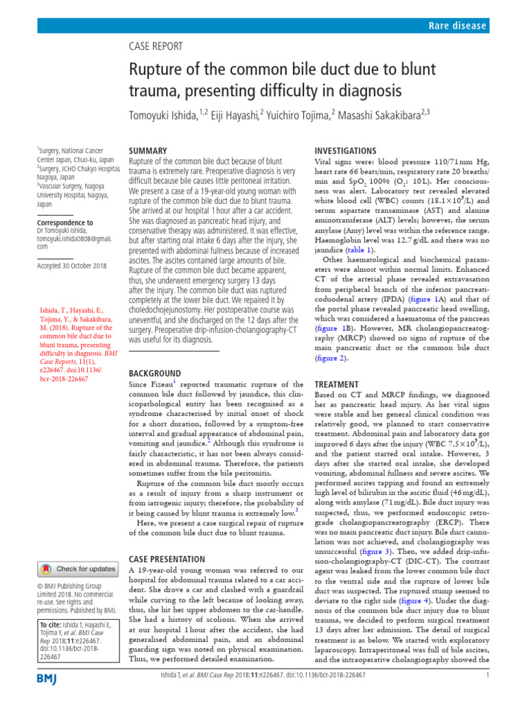 Ishida2018- Rupture of the Common Bile Duct Due to Blunt Trauma ...