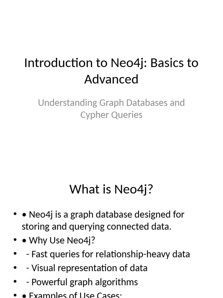 Neo4j Basics To Advanced Full | PDF | Theoretical Computer Science | Information Technology ...