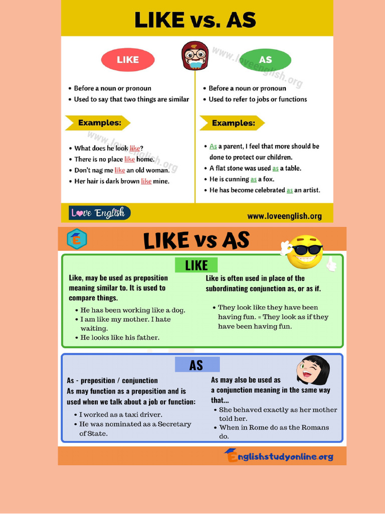 Like Vs As | PDF