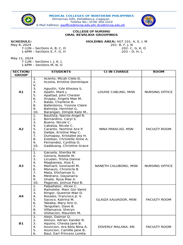 Nursing Oral Revalida Schedule 2024 | PDF