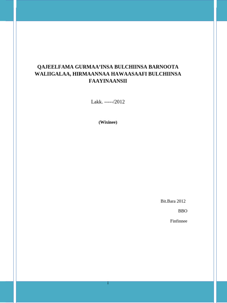 Kitaaba Bulee Blue Print Edited Final Nima | PDF