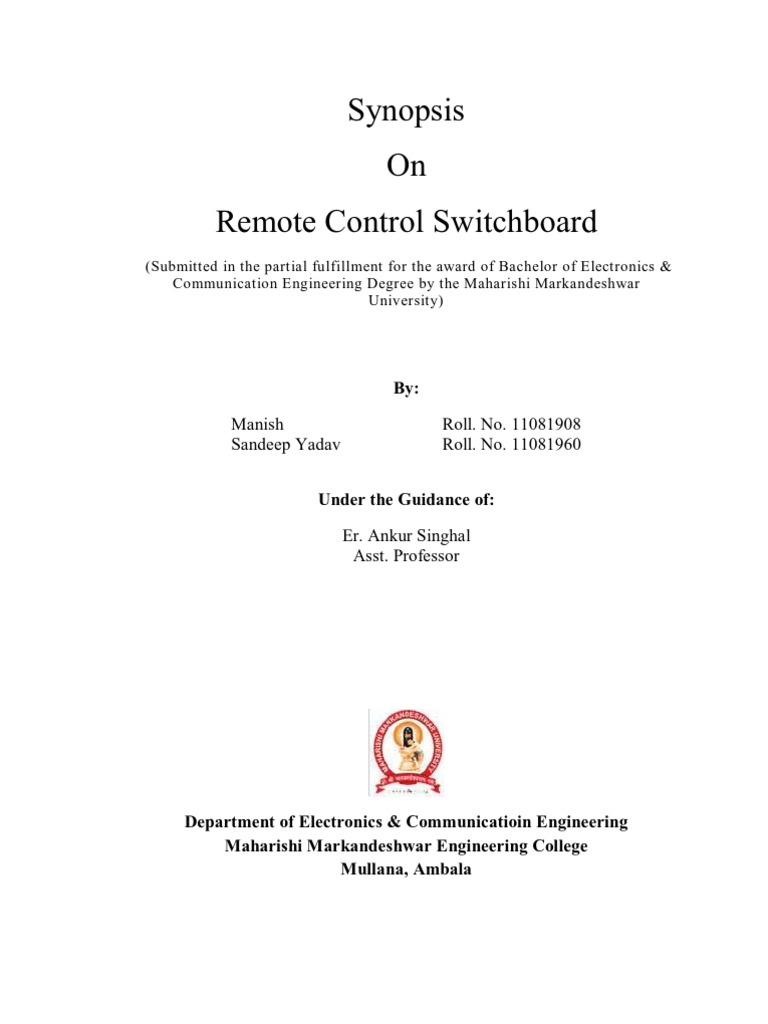 Remote Controlled Switch Board | PDF | Microcontroller | Remote Control