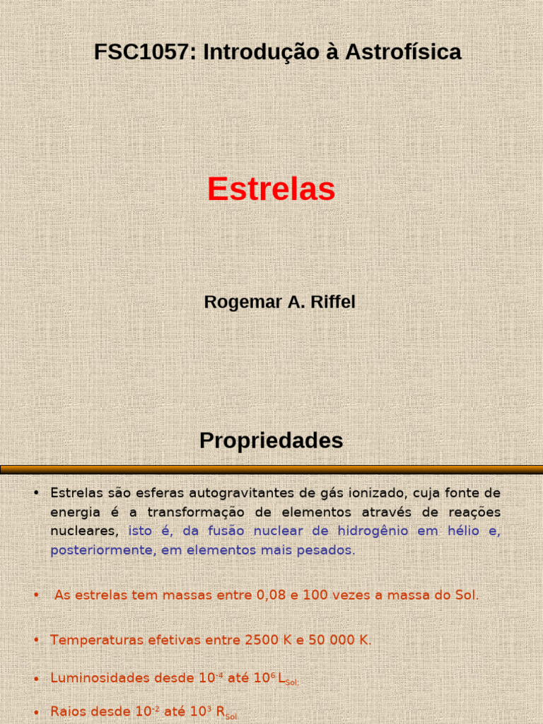 Aula Estrelas Pdf Estrelas Ciências Físicas