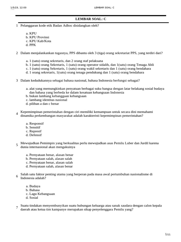 Rev Lembar Soal - 4C | PDF