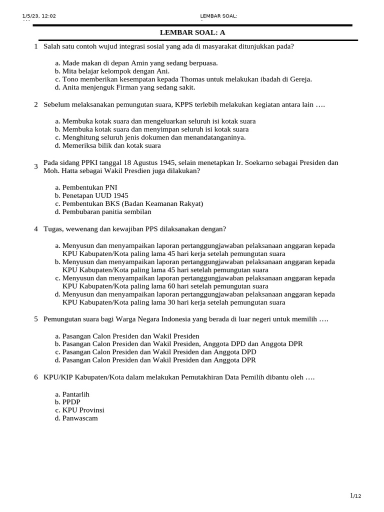 Rev Lembar Soal - 4a | PDF