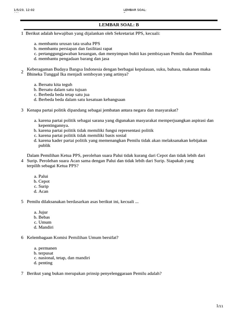 Rev Lembar Soal - 4B | PDF