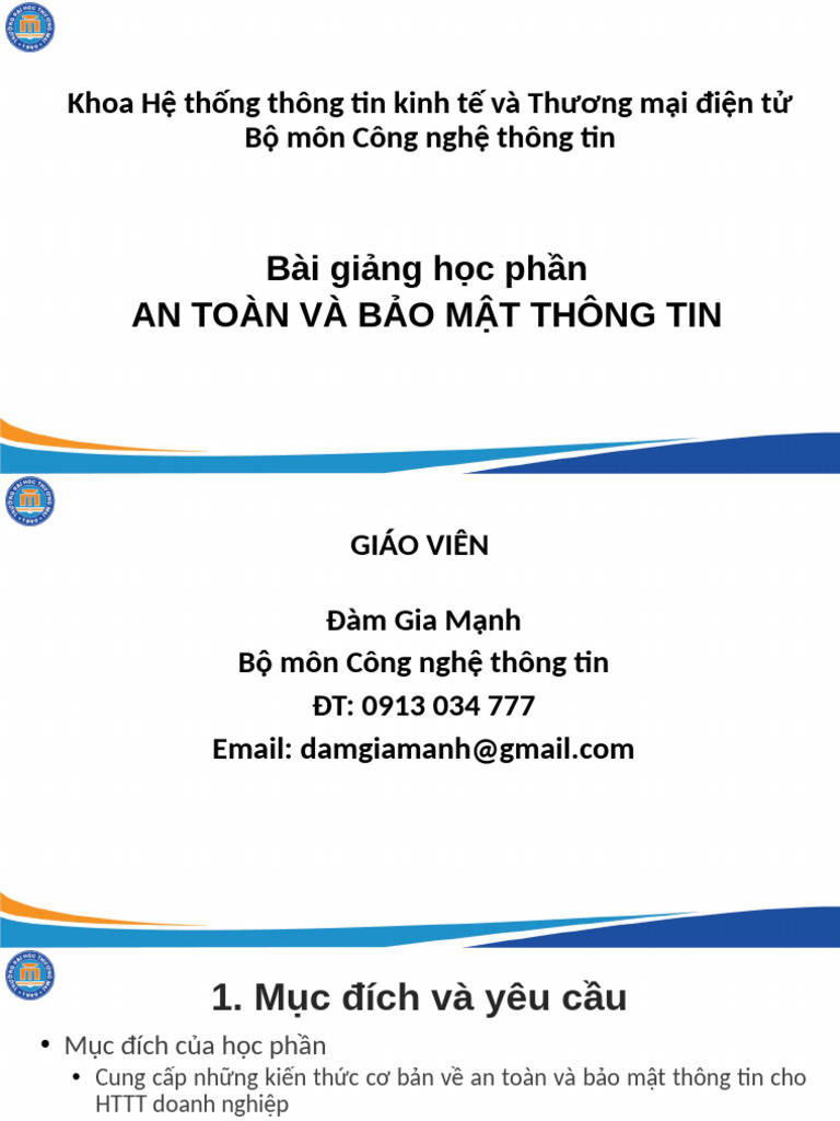 Slides Bài Giảng AT_BMTT (1) | PDF